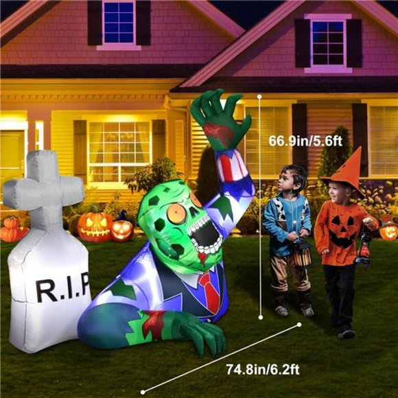 Holiday | 6ft Halloween Inflatables Outdoor Decorations Green Zombies ...